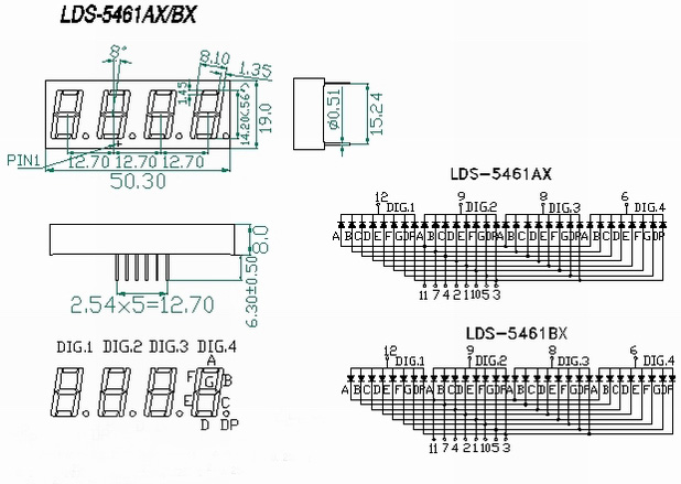 OpenHacks | Open Source Hardware | Productos | Display de 4 dígitos de ánodo común (Rojo)